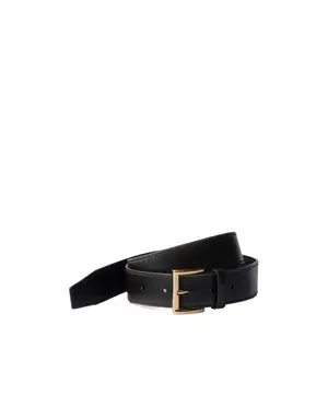 Prada Leather Belt With Metal Buckle - Black