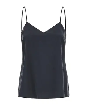 Max Mara Silk Canvas V-neck Top - Gray