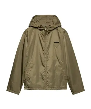 Prada Zip-up Hooded Jacket - Olive