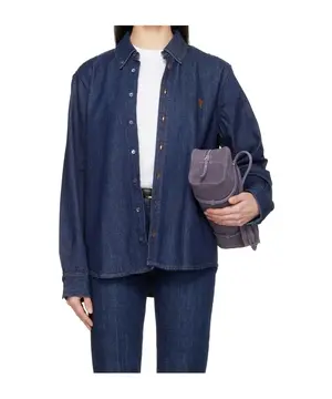 AMI Paris Denim De Coeur Shirt - Indigo