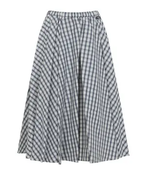 Prada Checked Midi Skirt