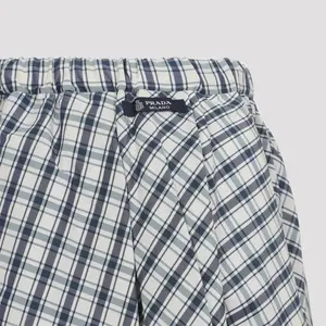 Prada Checked Midi Skirt