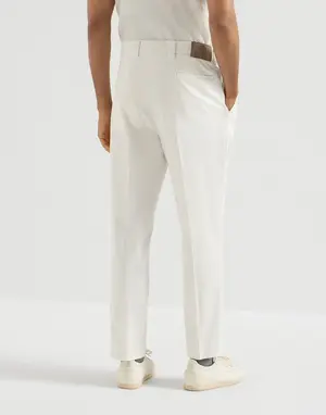 Brunello Cucinelli Tailored Trousers With Logo Patch - White
