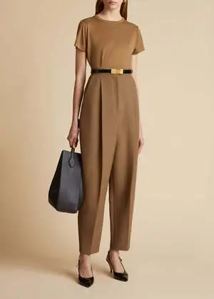 Khaite High-waisted Pleated Ankle-length Trousers - Brown