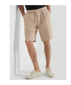 Brunello Cucinelli Elasticated Waistband Bermuda Shorts - Camel