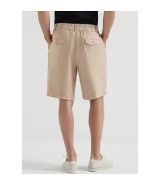 Brunello Cucinelli Elasticated Waistband Bermuda Shorts - Camel