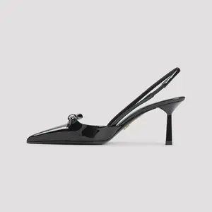 Prada Pointed-toe Slingback Pumps With Bow Detailing