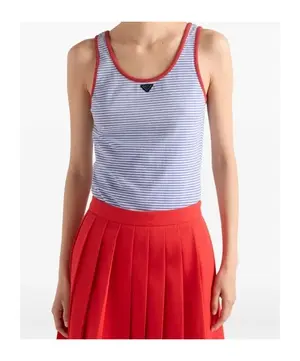 Prada Striped Crewneck Tank Top