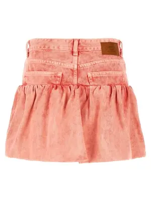 GANNI Logo-patch Denim Mini Skirt