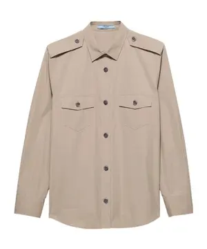 Prada Long-sleeved Shirt With Pockets - Limestone