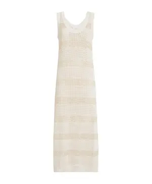 Brunello Cucinelli Striped Mesh Knit Dress - No