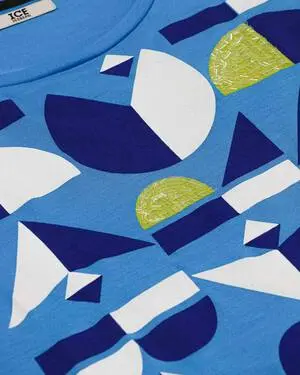 Iceberg Sleeveless T-shirt With Geometric Print
