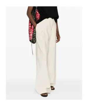 Dries Van Noten Pinstriped Wide-leg Trousers - Ecru