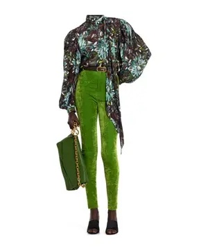 Gucci Floral Print Long-sleeve Blouse