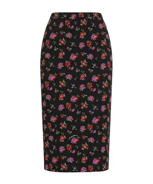 Dolce & Gabbana Floral Midi Skirt - Black