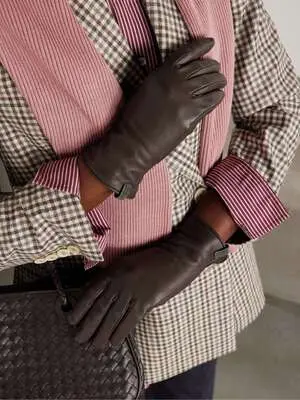 Brunello Cucinelli Leather Gloves With Monili Beading
