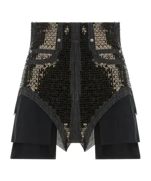 Rick Owens Sequined High-waisted Skirt