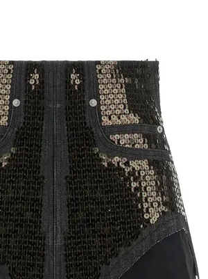 Rick Owens Sequined High-waisted Skirt