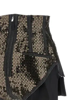 Rick Owens Sequined High-waisted Skirt