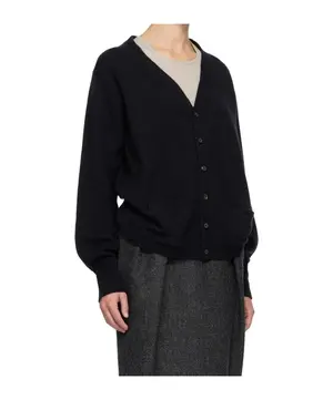 MAISON MARGIELA Cashmere V-neck Cardigan - Dark Blue