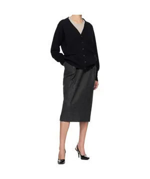 MAISON MARGIELA Cashmere V-neck Cardigan - Dark Blue