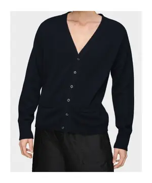 MAISON MARGIELA Cashmere V-neck Cardigan - Dark Blue
