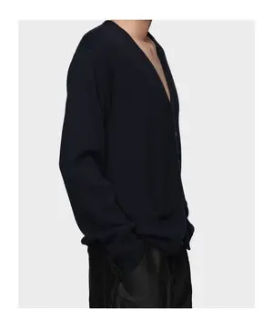 MAISON MARGIELA Cashmere V-neck Cardigan - Dark Blue