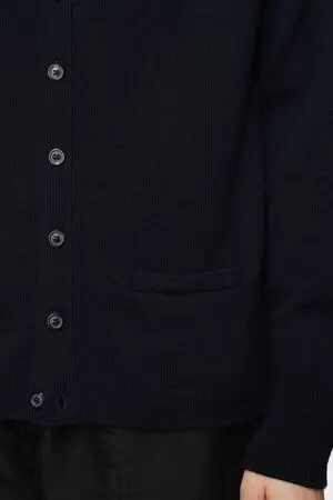 MAISON MARGIELA Cashmere V-neck Cardigan - Dark Blue