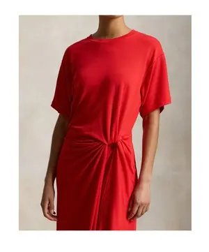 Polo Ralph Lauren Twist Detail Midi Dress - Red