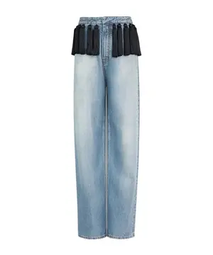 Alaïa Tasseled Wide-leg Jeans