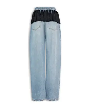 Alaïa Tasseled Wide-leg Jeans
