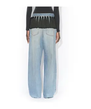 Alaïa Tasseled Wide-leg Jeans