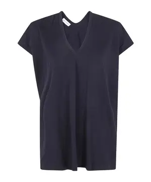 Dries Van Noten V-neck T-shirt With Cap Sleeves And Draping