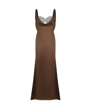 Giuseppe Di Morabito Draped Sequined Bralette Maxi Dress