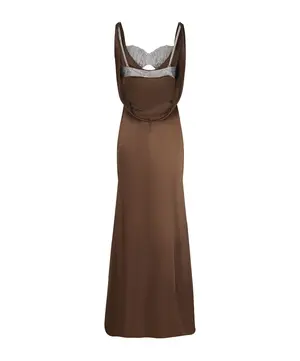 Giuseppe Di Morabito Draped Sequined Bralette Maxi Dress