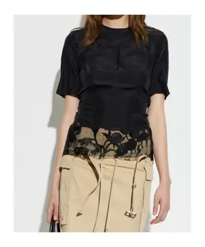 Alexander McQueen Asymmetrical Peplum T-shirt - Black