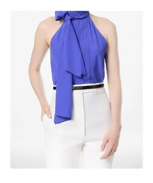 TOM FORD Sleeveless Pleated Halter Top
