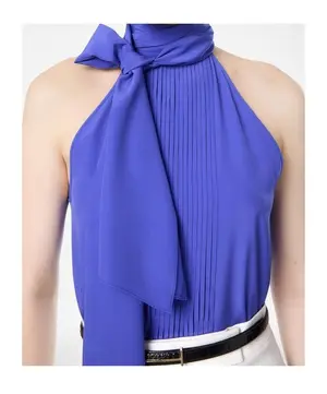 TOM FORD Sleeveless Pleated Halter Top