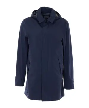 Herno Hooded Zip-up Coat - Blue
