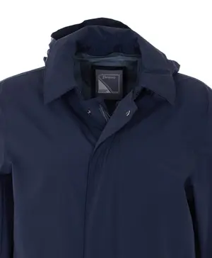 Herno Hooded Zip-up Coat - Blue