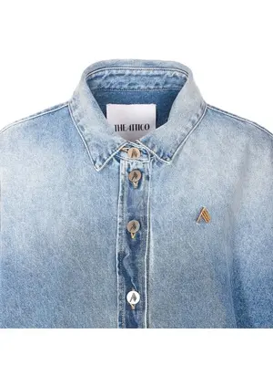 Attico Asymmetric Hem Denim Shirt