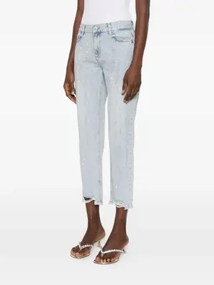 Patrizia Pepe Embellished Distressed Cigarette Jeans