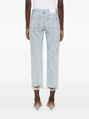Patrizia Pepe Embellished Distressed Cigarette Jeans