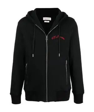 Alexander McQueen Embroidered Logo Zip-up Hoodie