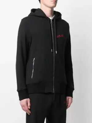 Alexander McQueen Embroidered Logo Zip-up Hoodie