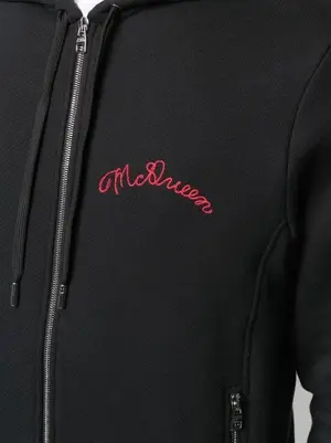 Alexander McQueen Embroidered Logo Zip-up Hoodie