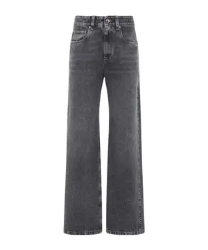 Brunello Cucinelli Mid-rise Wide-leg Jeans - Black