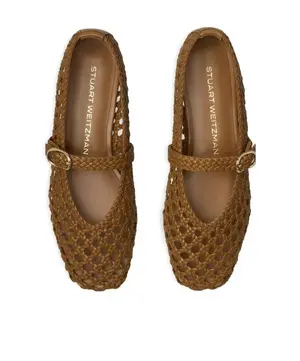 STUART WEITZMAN Woven Flat Mary Jane Shoes