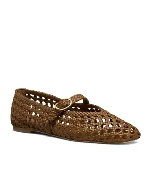 STUART WEITZMAN Woven Flat Mary Jane Shoes