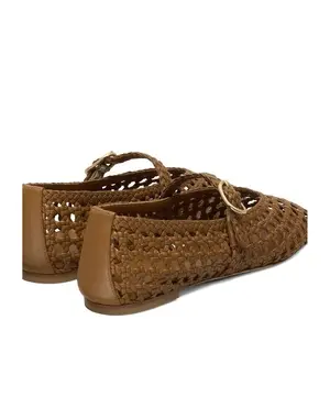 STUART WEITZMAN Woven Flat Mary Jane Shoes